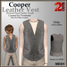 Second Life Marketplace - Cooper Leather Vest [2cute] Gray
